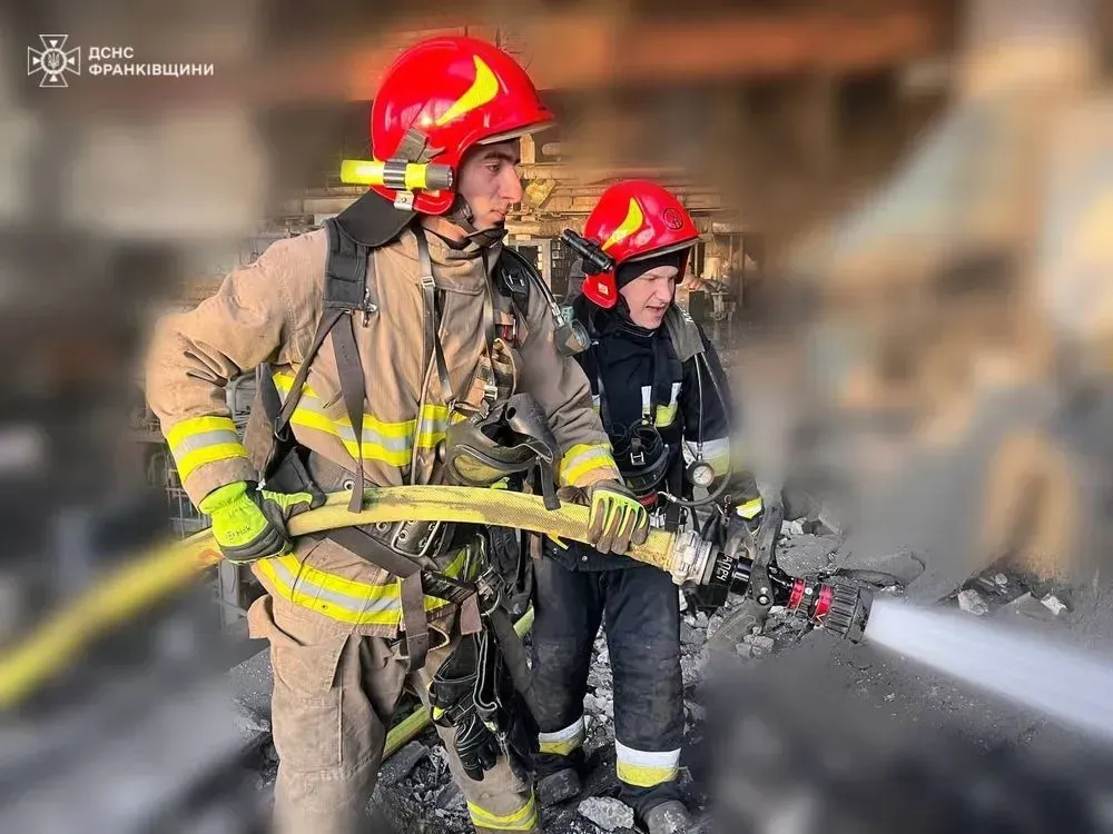 Fire after Russian strike on critical infrastructure facility in Ivano ...