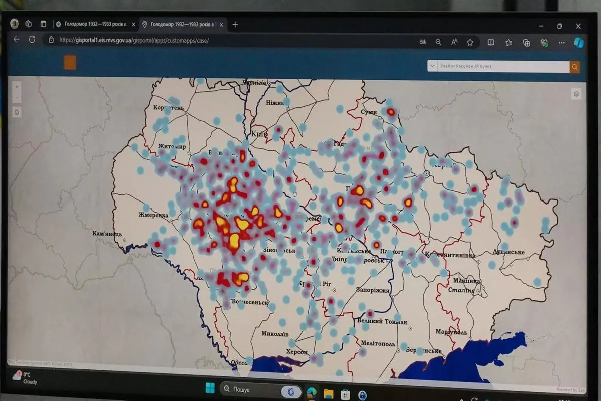 An interactive map of cases of cannibalism during the Holodomor has ...