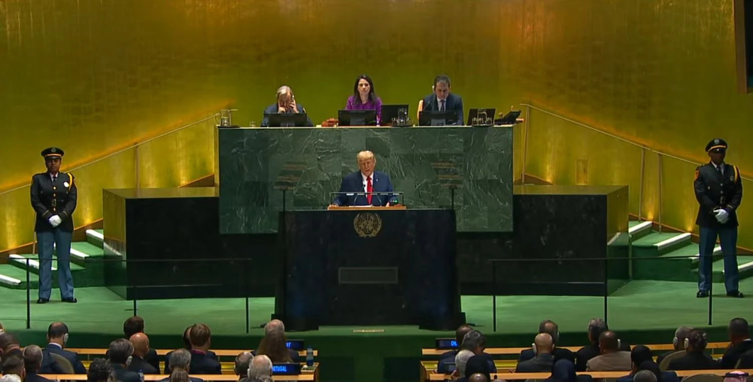 US President began his UN speech with a joke about a faulty ...