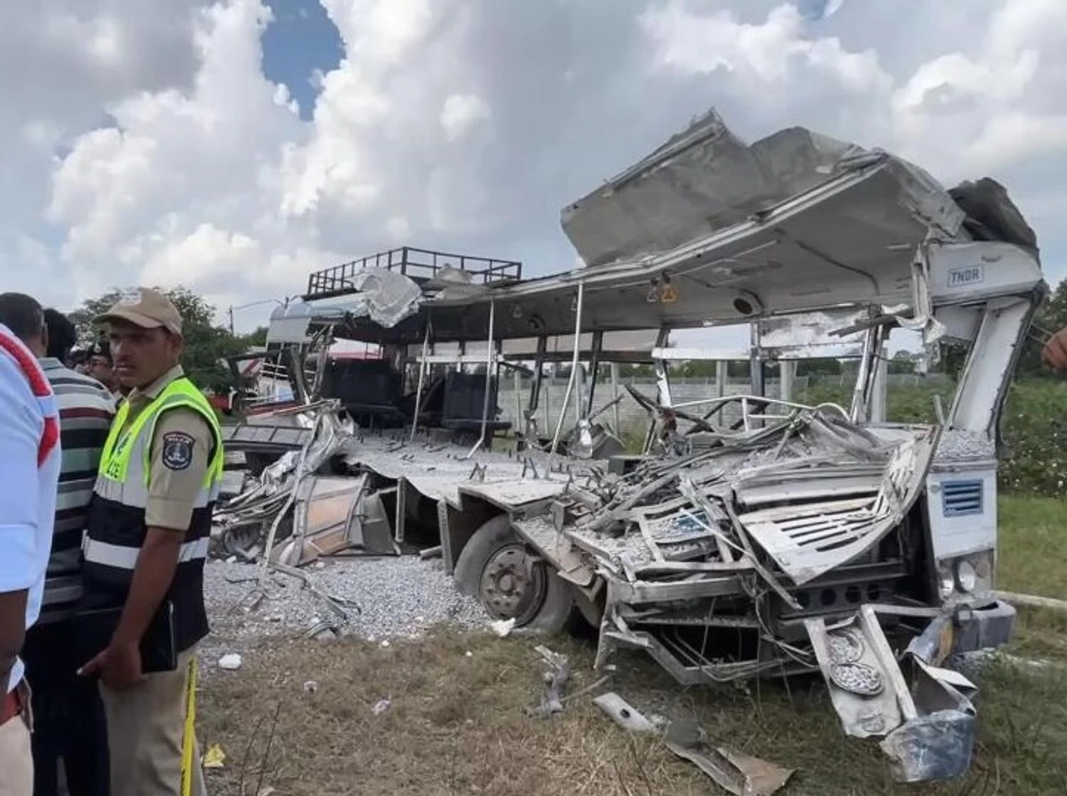 In southern India, a truck crashed into a bus, killing at least 20 ...