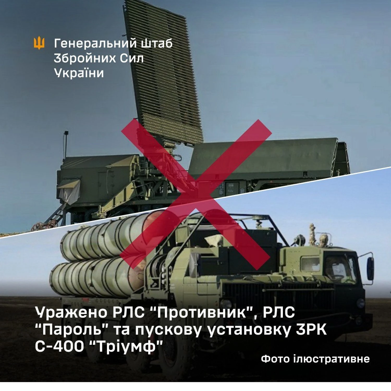AFU hit radars and S-400 complex launcher in Crimea - General Staff | УНН