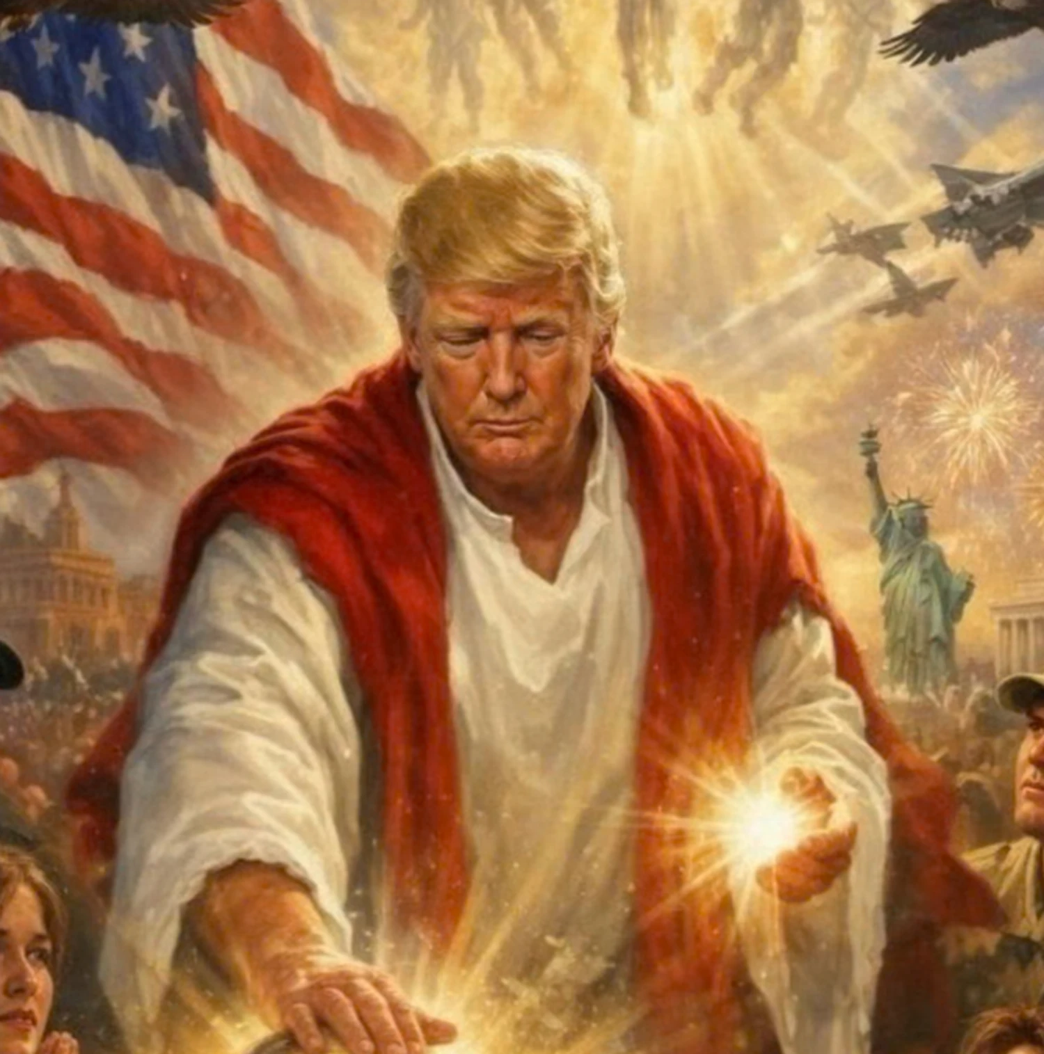 Trump posted an AI image depicting him as Christ, then deleted it after ...
